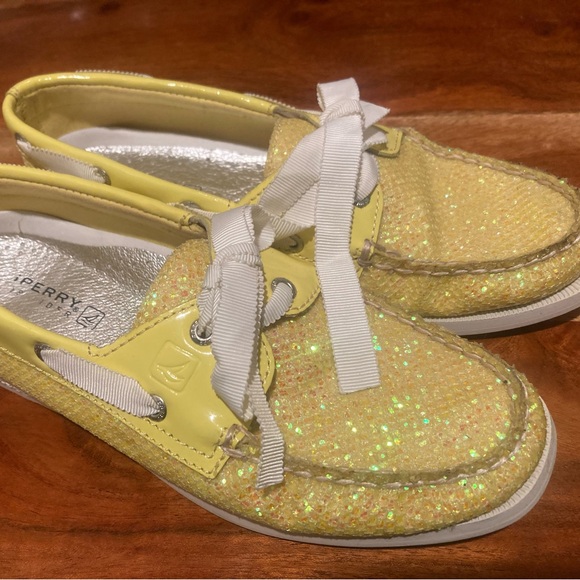 Sperry | Shoes | Sperry Boat Shoes Yellow And Sparkly | Poshmark